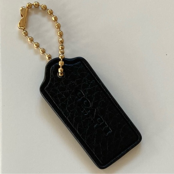 Coach | Bags | Coach Black Leather Bag Tag New | Poshmark